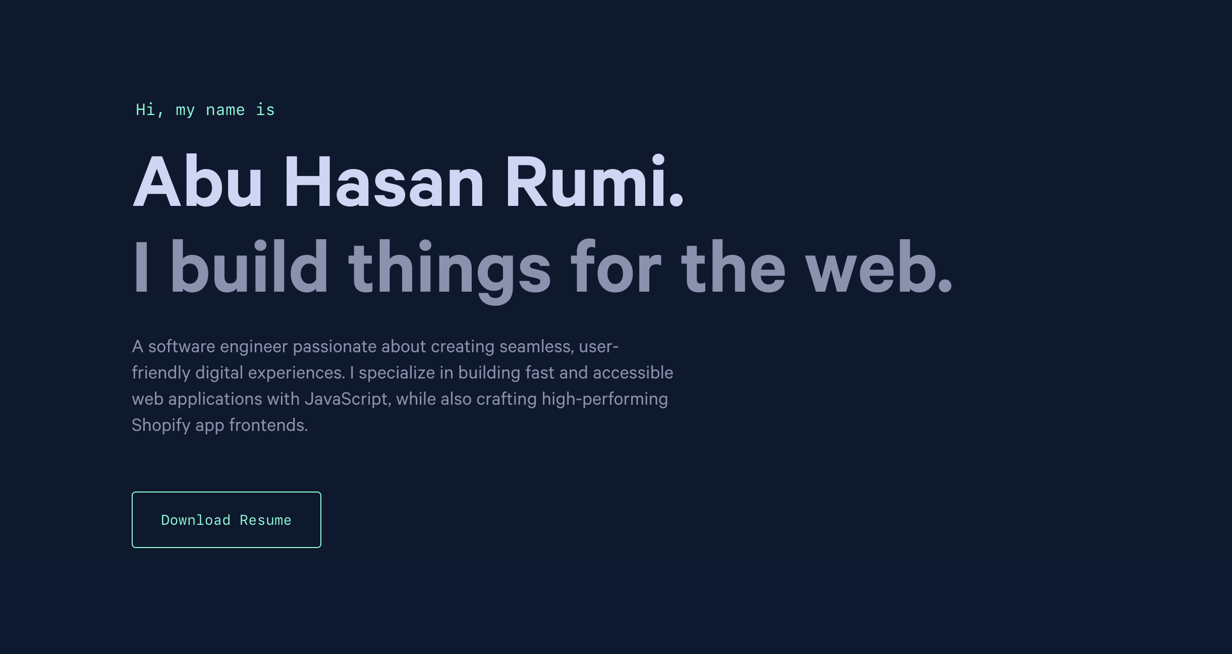 Abu Hasan Rumi - Frontend Engineer & Software Developer